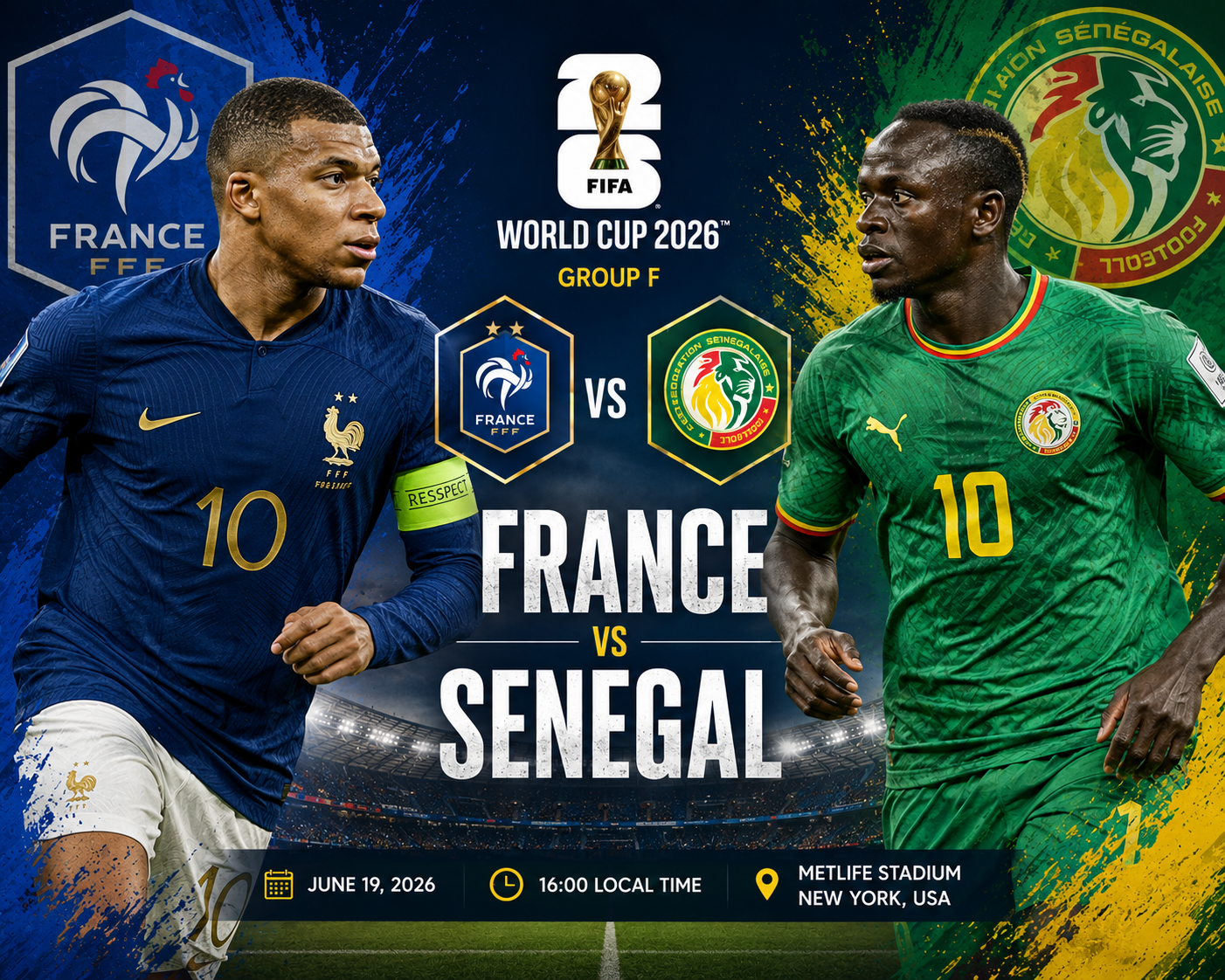 France vs Senegal Prediction, Stats, H2H, Odds Tips 2026